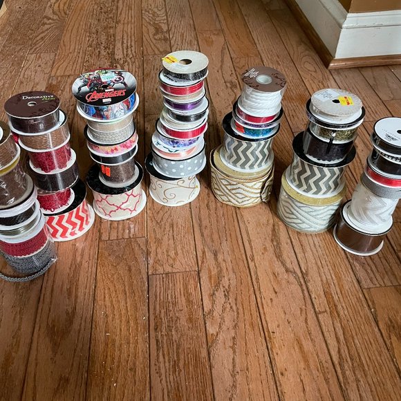 Office | Giant Lot 53 Spools Of Various Size Color Ribbons Great For ...
